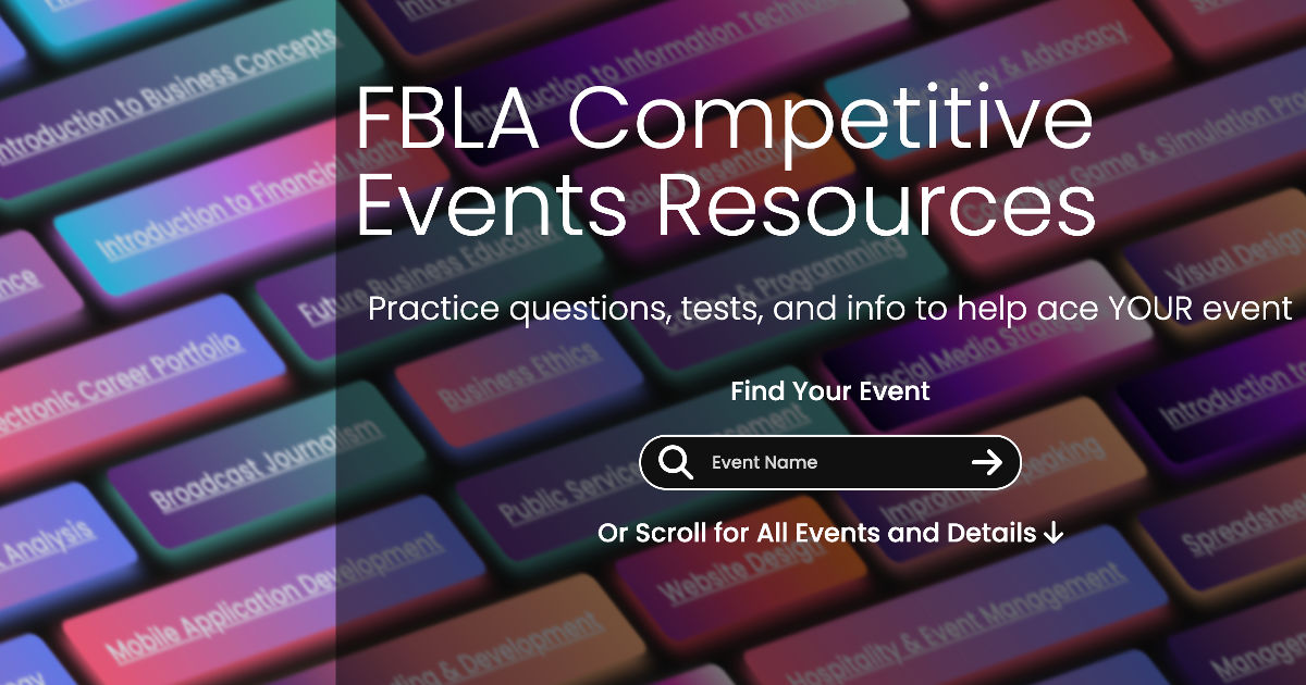 FBLA Competitive Events Practice Questions/Tests/Resources